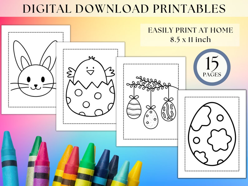 Easter Coloring Pages Easter Egg Color Pages Easter Activity for Kids ...