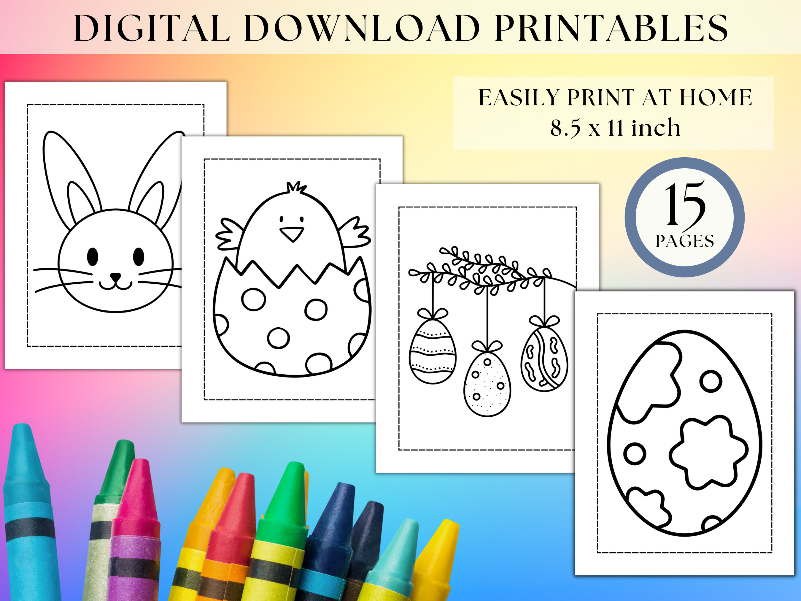 Easter Coloring Pages Easter Egg Color Pages Easter Activity for Kids ...