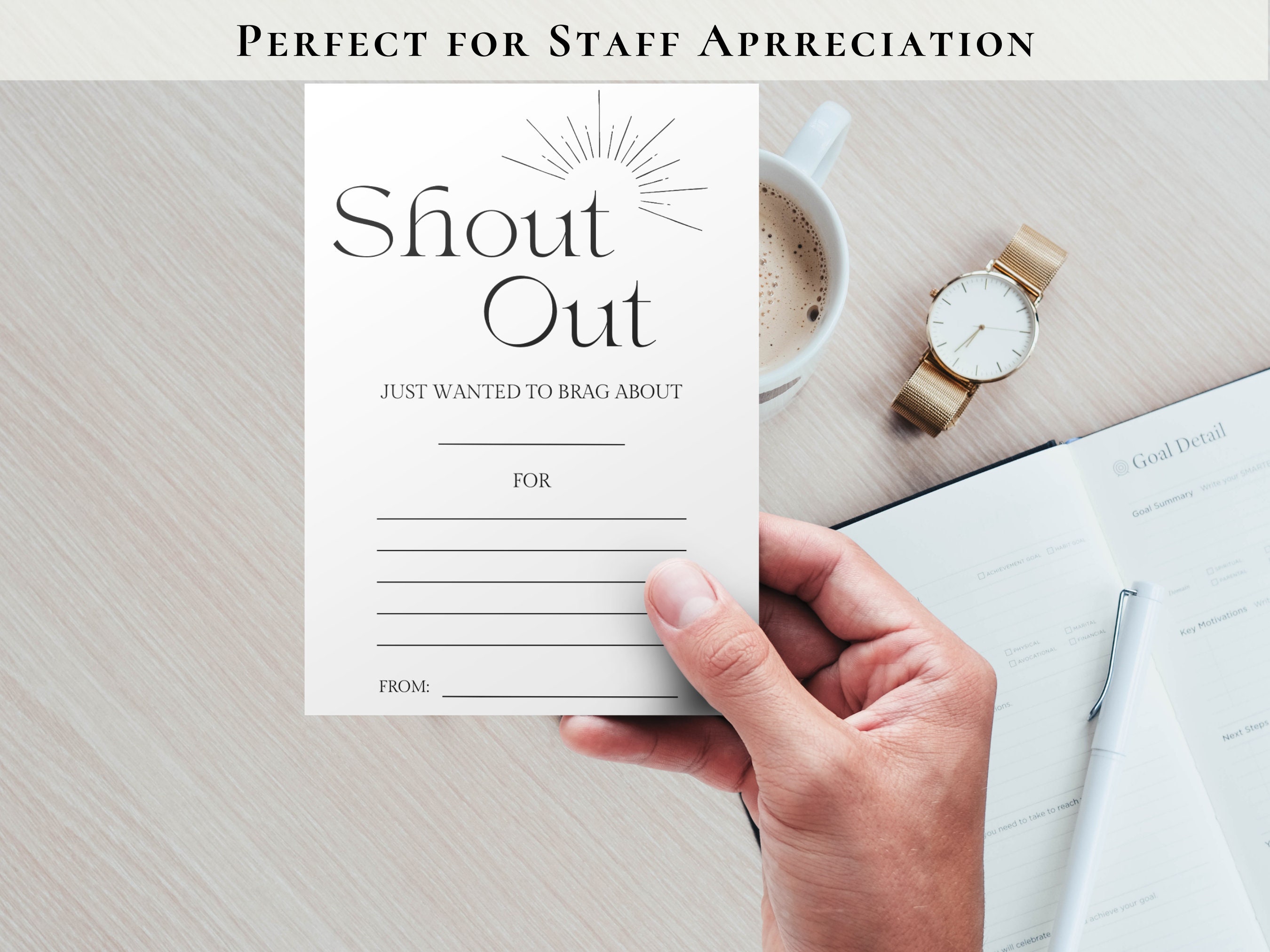 Minimalist Shout Out Note Student Compliment Card Staff Appreciation ...