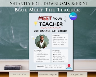 Meet Your Teacher Letter Template - Etsy