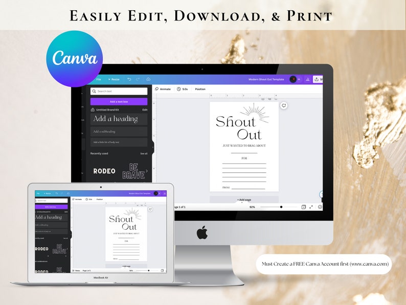 Minimalist Shout Out Note Student Compliment Card Staff Appreciation ...