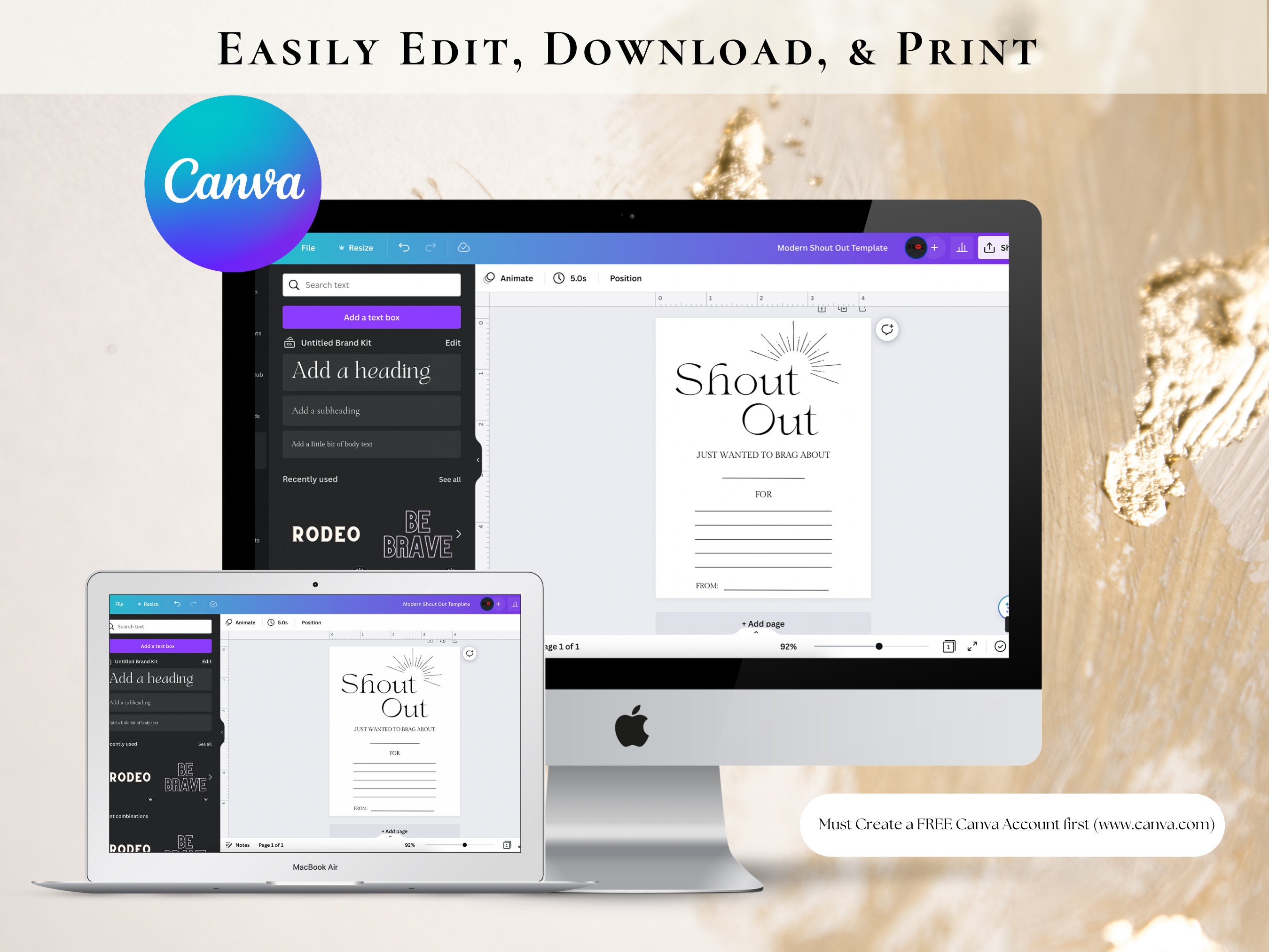 Minimalist Shout Out Note Student Compliment Card Staff Appreciation ...