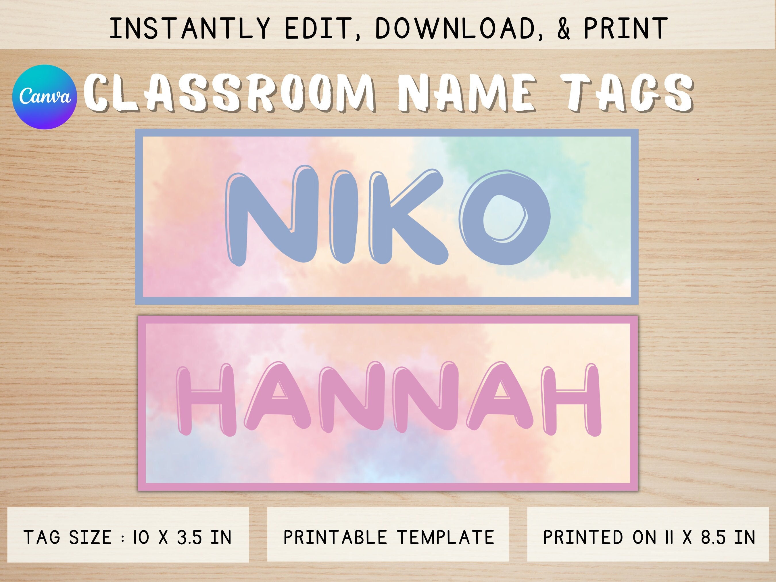 Colorful Classroom Name Tag Template Editable Cubby Name Tags - Etsy ...