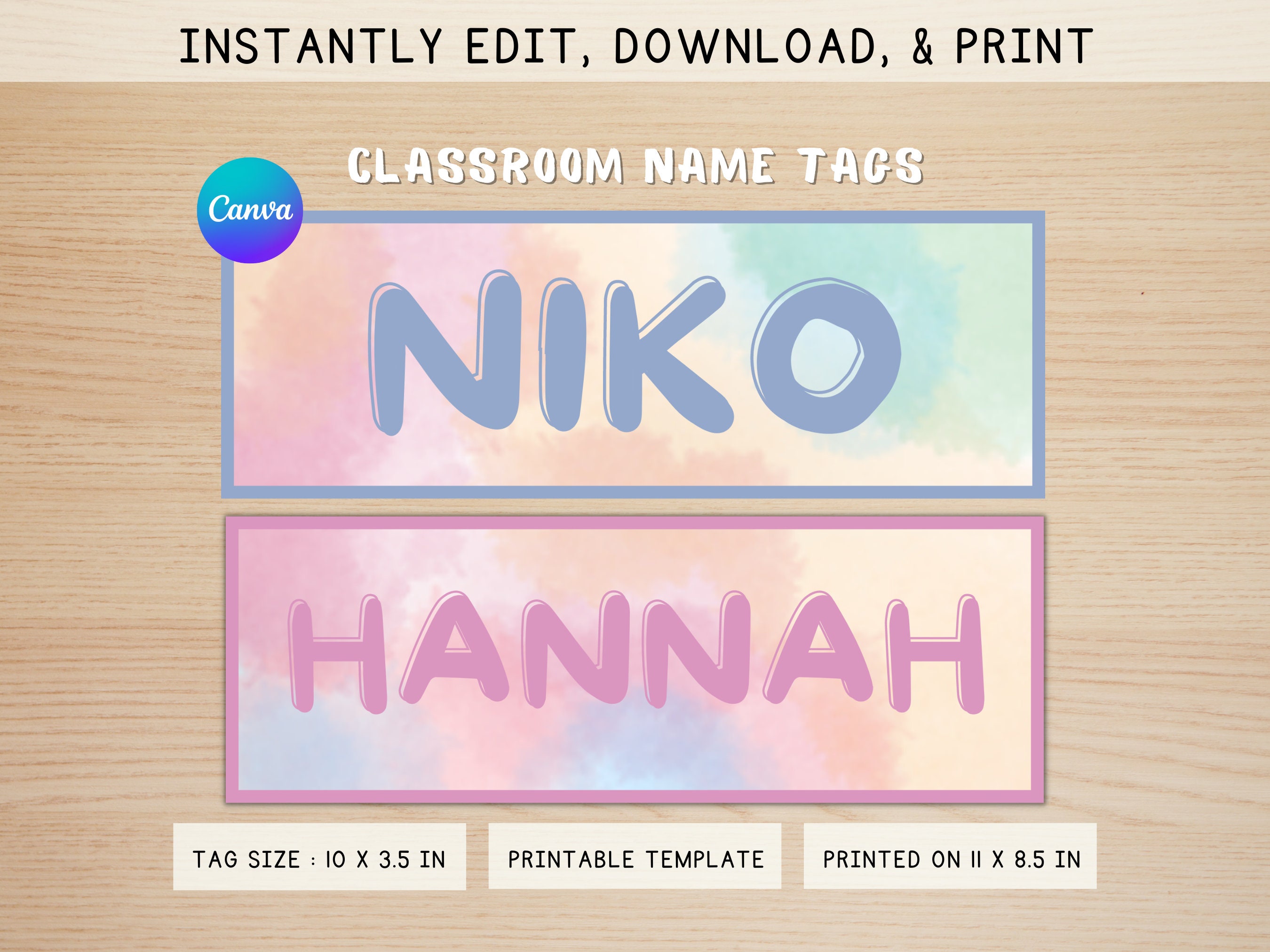 Colorful Classroom Name Tag Template Editable Cubby Name Tags Printable ...