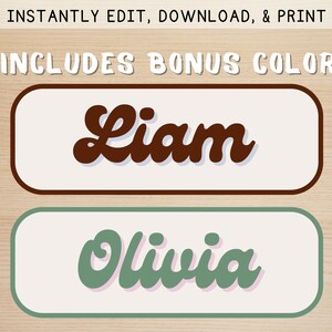 Retro Classroom Name Tag Template Printable Teacher Resources Groovy ...