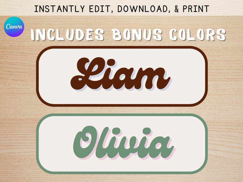 Retro Classroom Name Tag Template Printable Teacher Resources Groovy ...