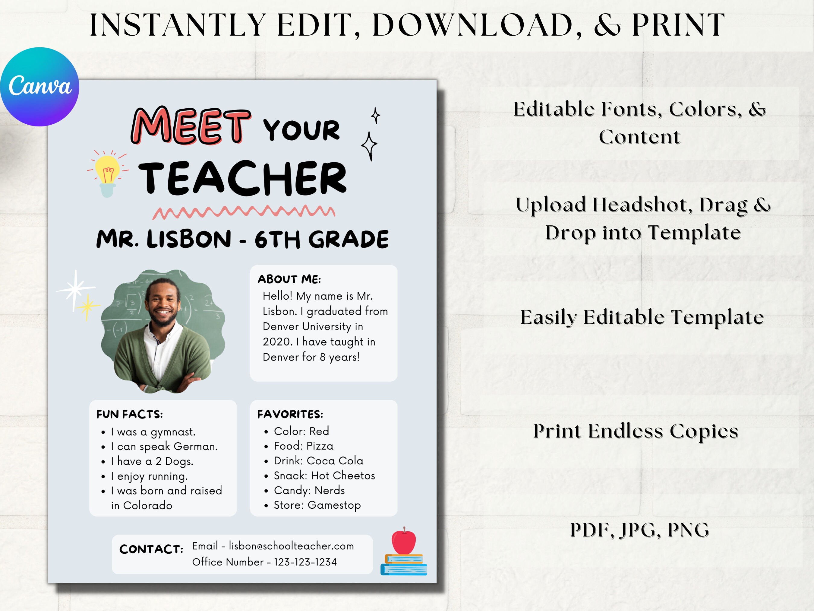 Meet the Teacher Template Meet Your Teacher Flyer Classroom Resources ...