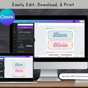 Retro Classroom Name Tag Template Printable Teacher Resources Groovy ...