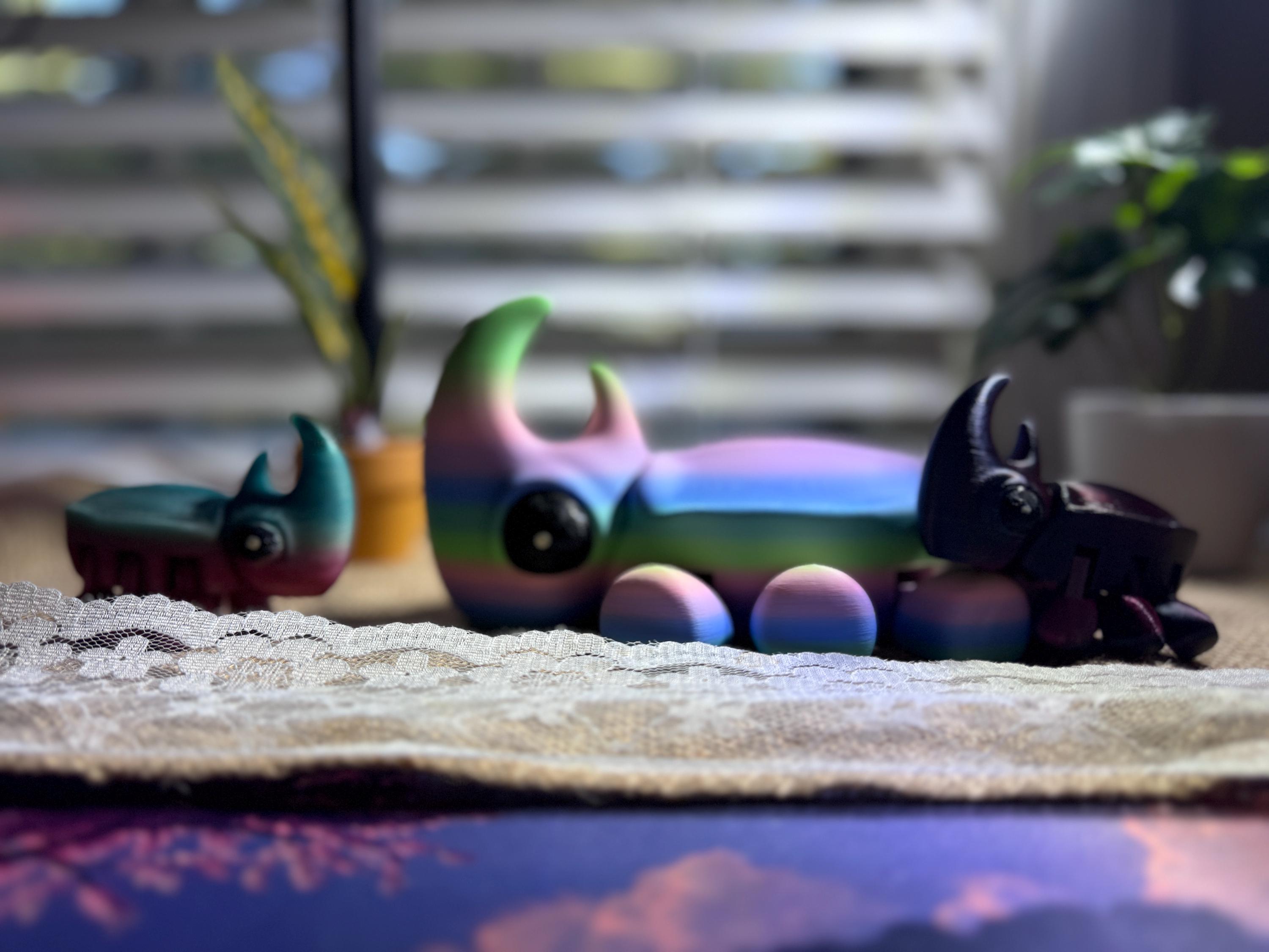 Beetle Bug Toy With Hand-painted Eyes rhino Insect Sculpture Aensley ...