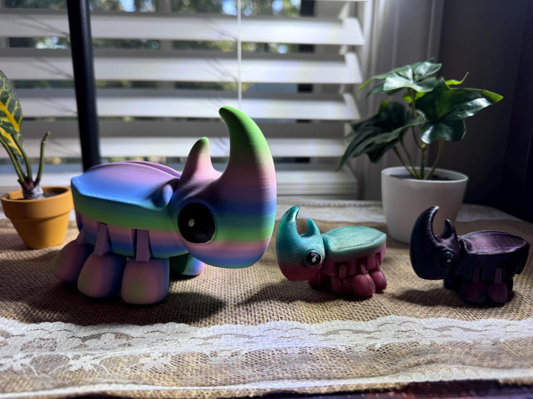 Beetle Bug Toy With Hand-painted Eyes rhino Insect Sculpture Aensley ...