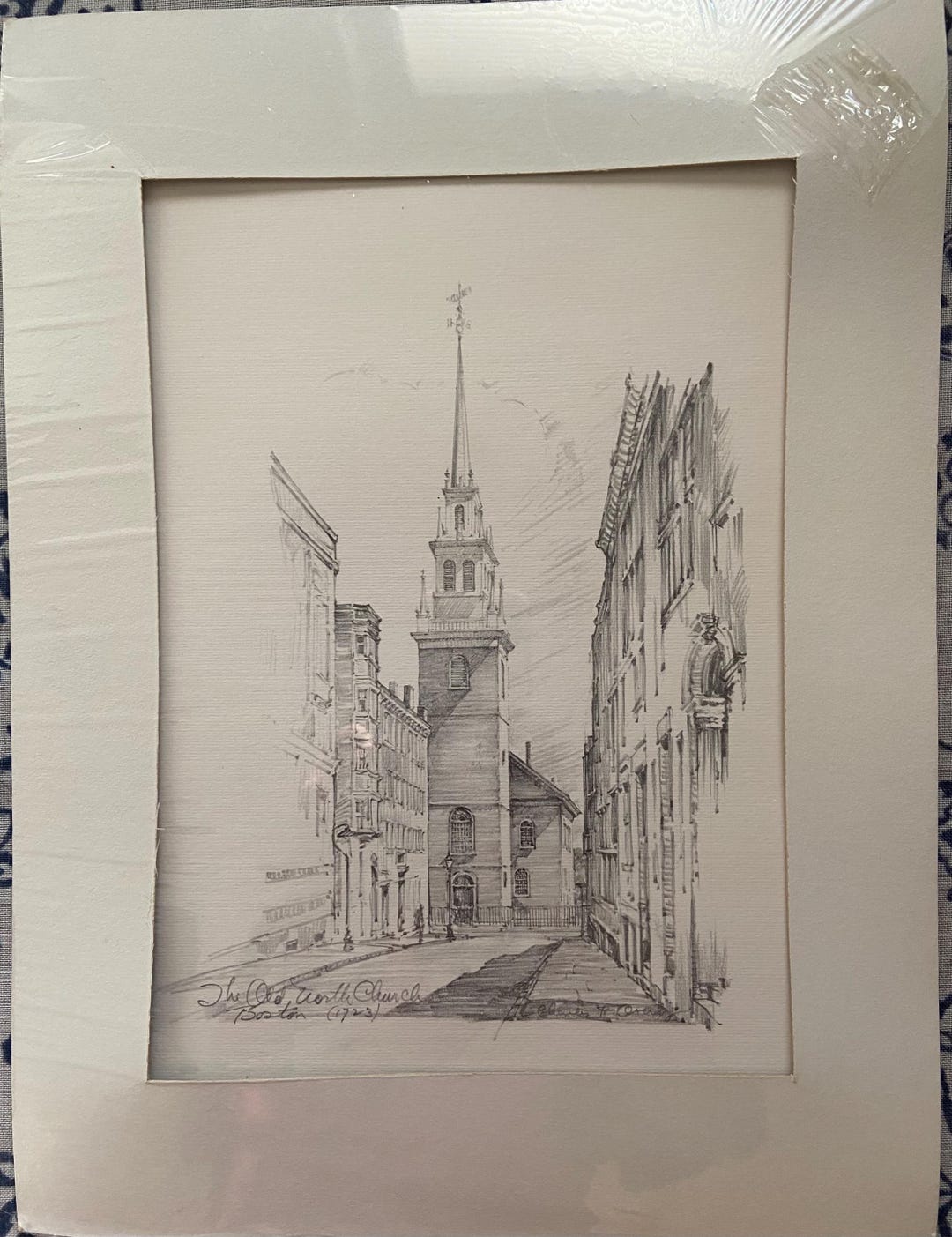 Signed Print “old North Church Boston 1723” Charles Overby - Etsy