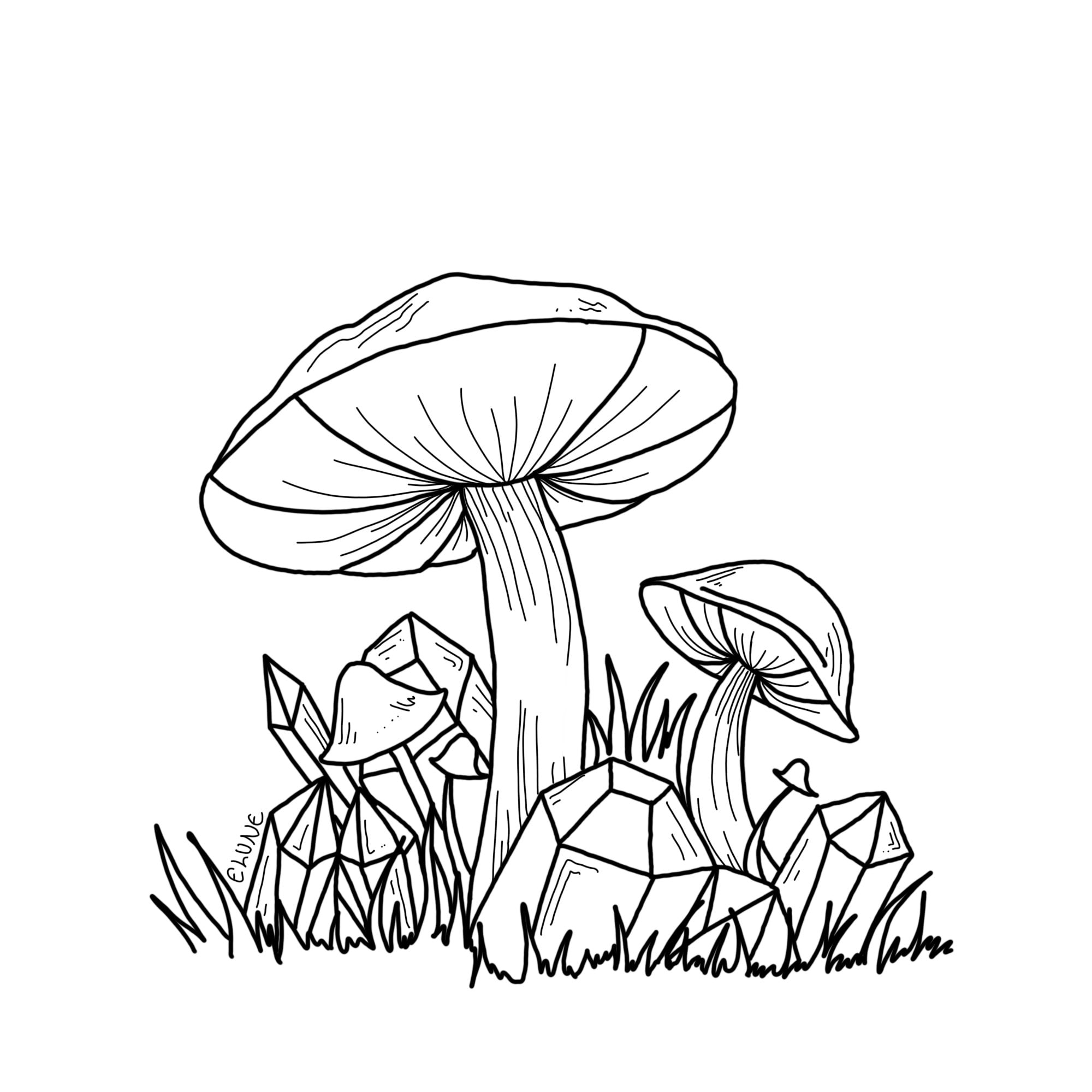 Mushroom Digital Coloring Book Pages - Set of Three - Etsy