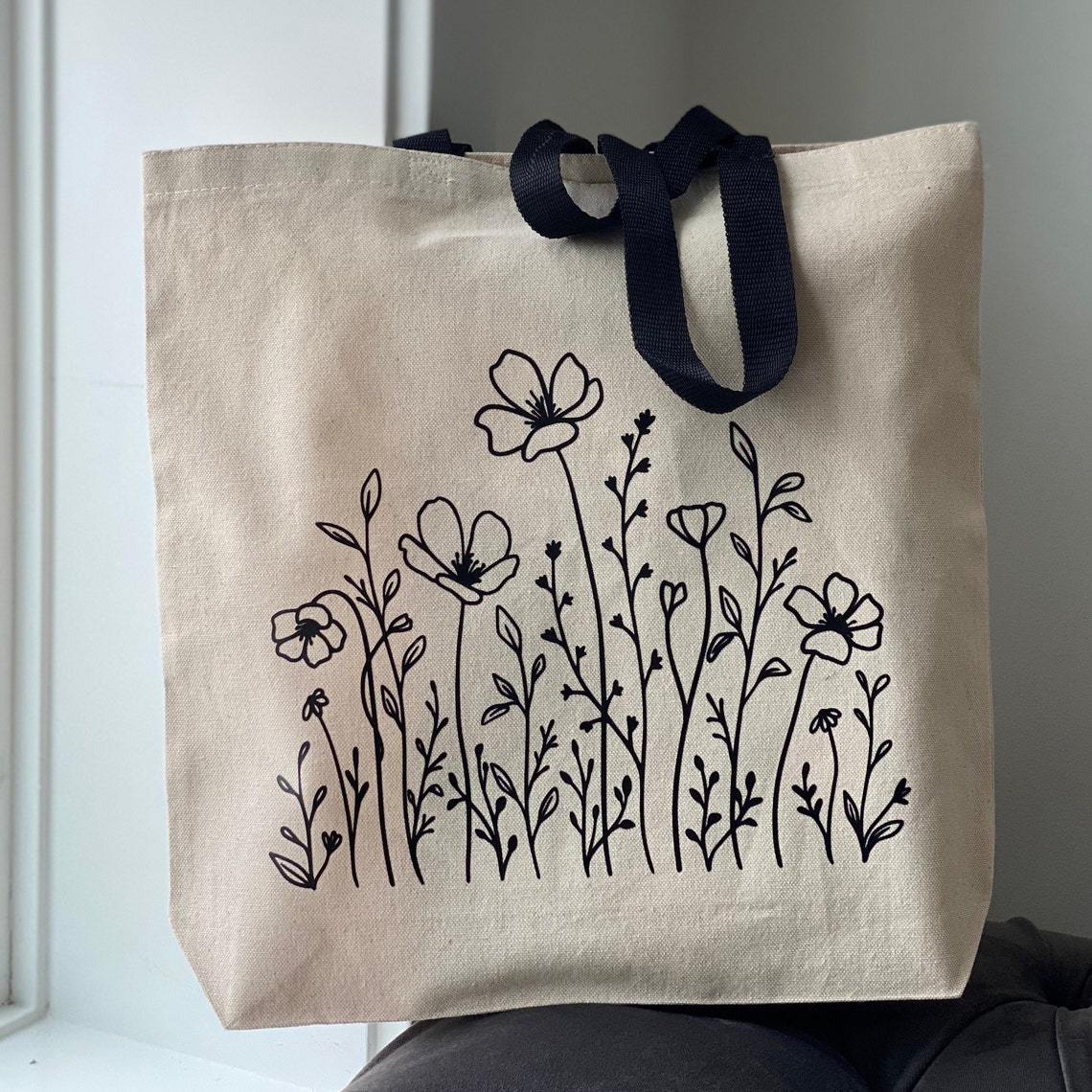 Flower Tote Bag Floral Canvas Bag Canvas Tote Bag Flower - Etsy Canada