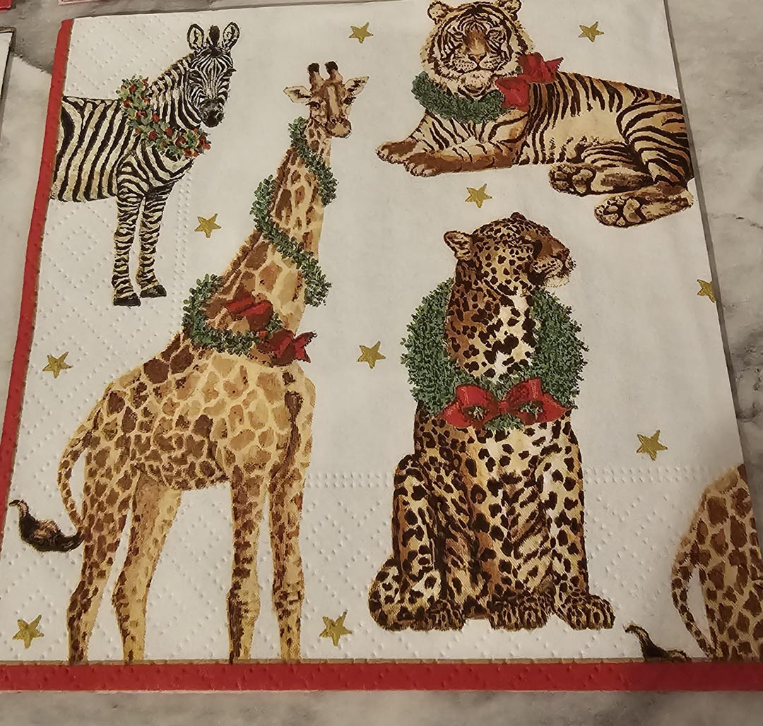 Wild Animals Decorating Decoupage Napkin - Etsy