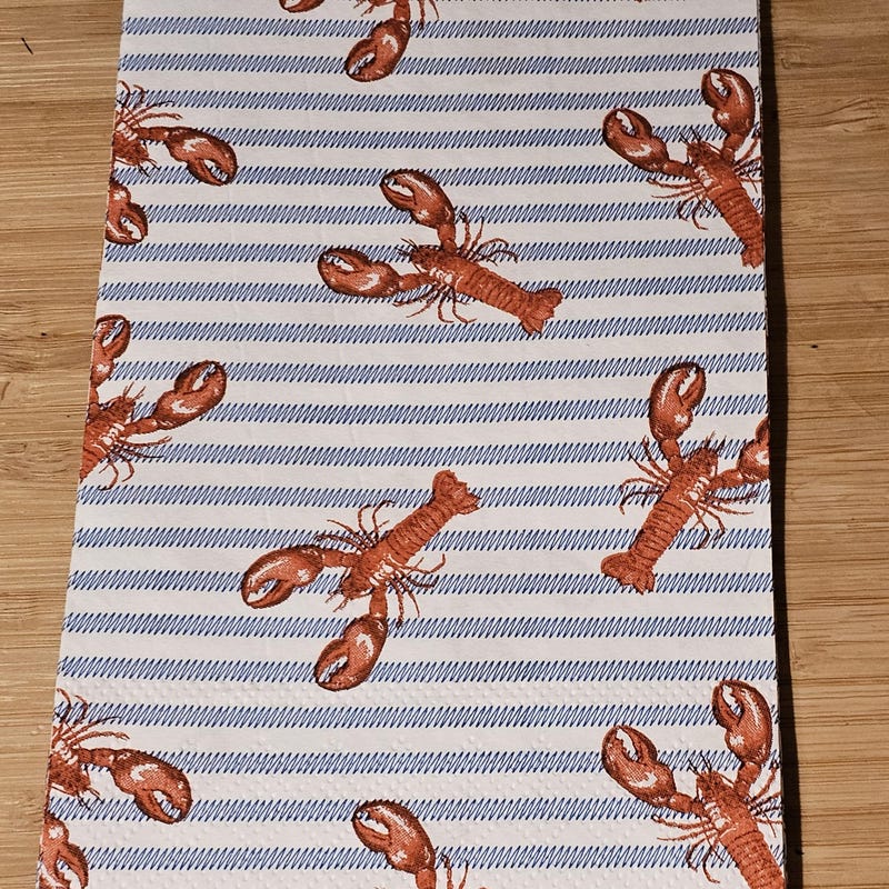 White Napkin With Lobster - Etsy
