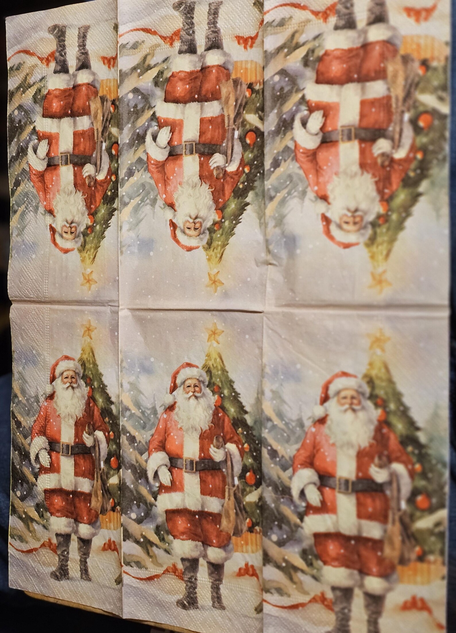 Santa in the Snow Decoupage Guest Napkin - Etsy