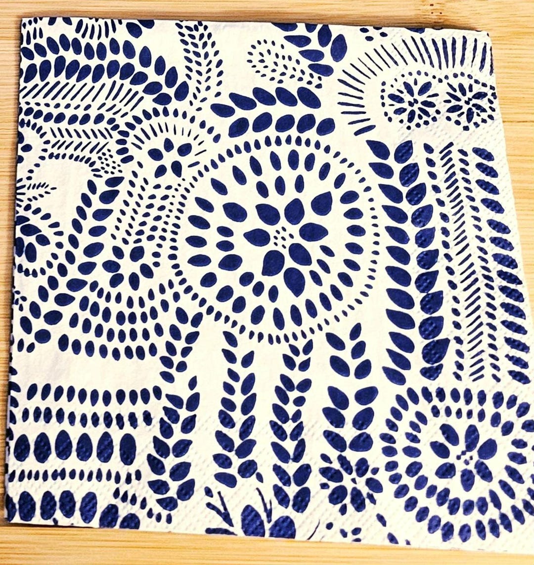 Navy Blue and White Abstract Pattern Paper Napkin for Decoupage - Etsy