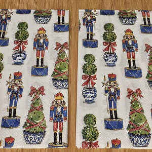 Nutcracker and Chinoiserie Christmas Tree Decoupage Napkin - Etsy