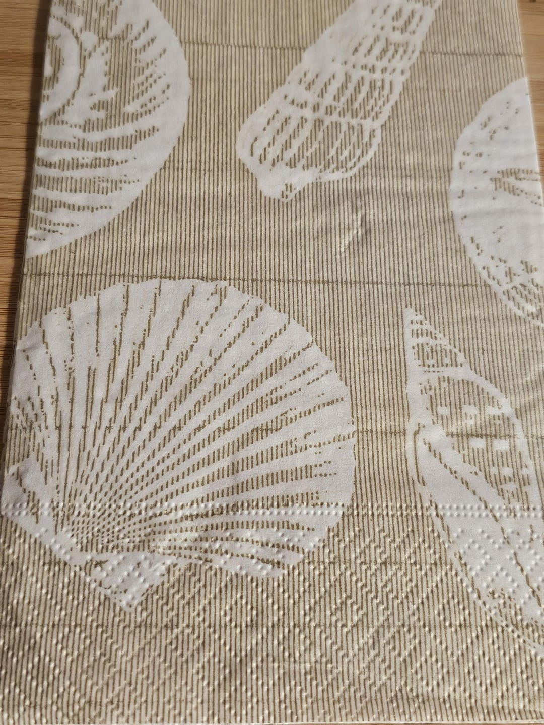 Tan Seashell Decoupage Napkin - Etsy