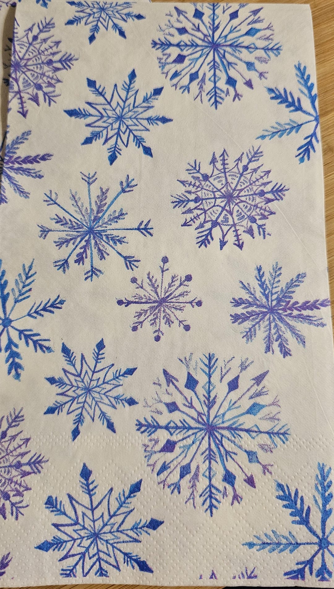 Violet and Blue Snowflake Decoupage Napkin - Etsy