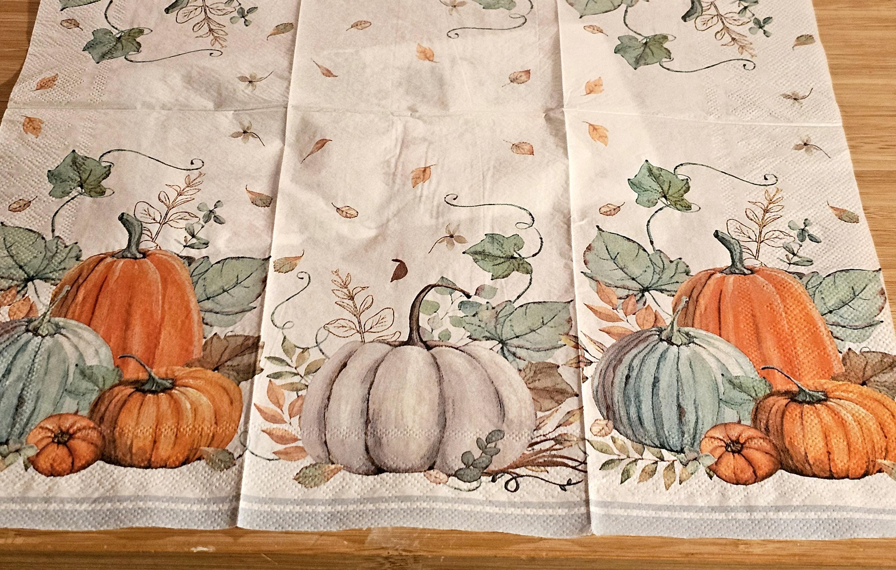 Earth Tone Pumpkin Decoupage Napkins - Etsy