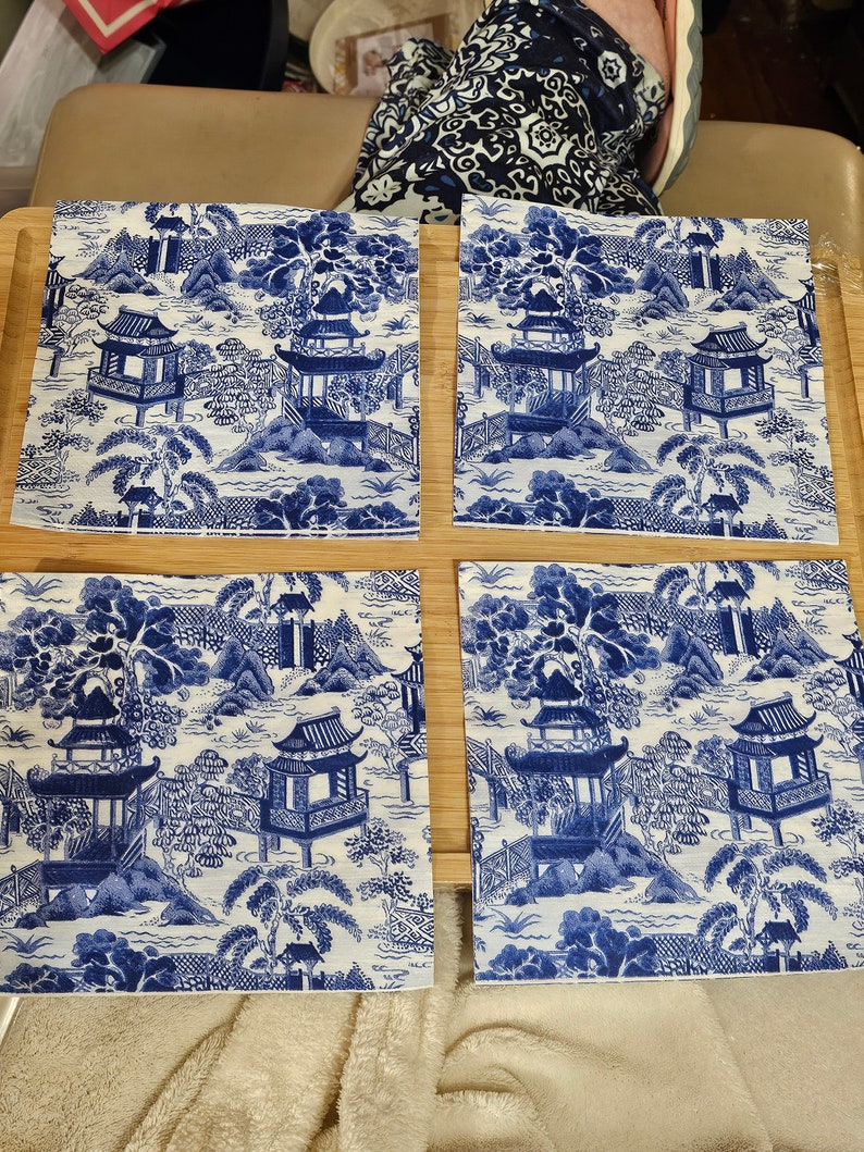 Blue Willow" Style Chinoisserie Blue and White Paper Napkin for ...