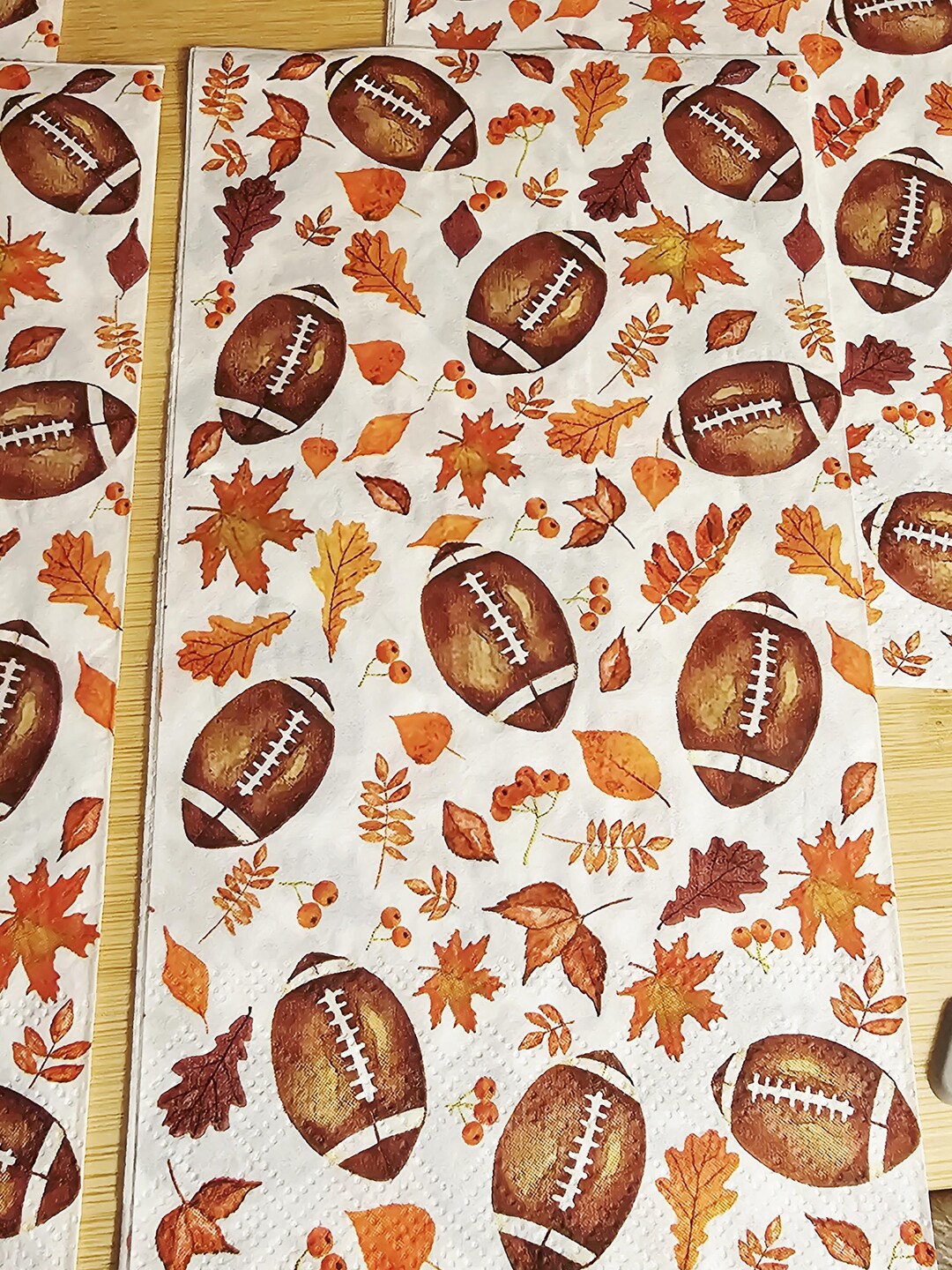 Football and Leaves Guest Decoupage Napkin - Etsy