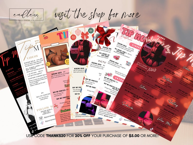 Onlyfans Tip Menu, Editable Template, Digital Download, Canva Template ...