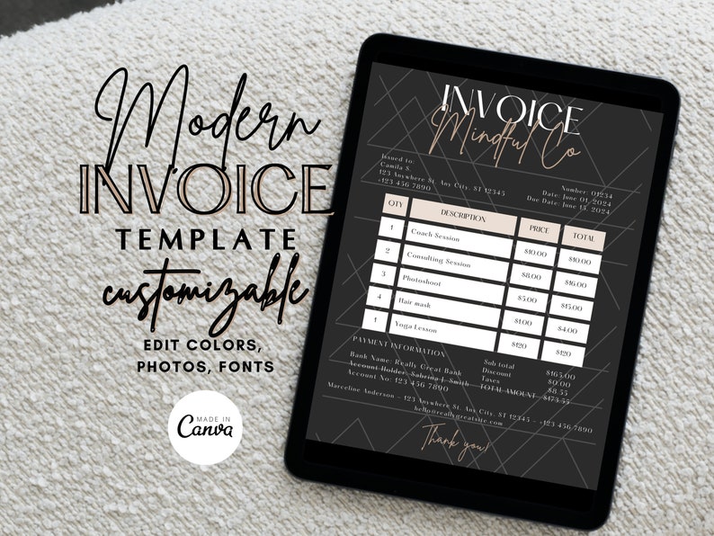 Black Invoice Template, Invoices Template, Invoice Template Download ...