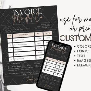 Black Invoice Template, Invoices Template, Invoice Template Download ...