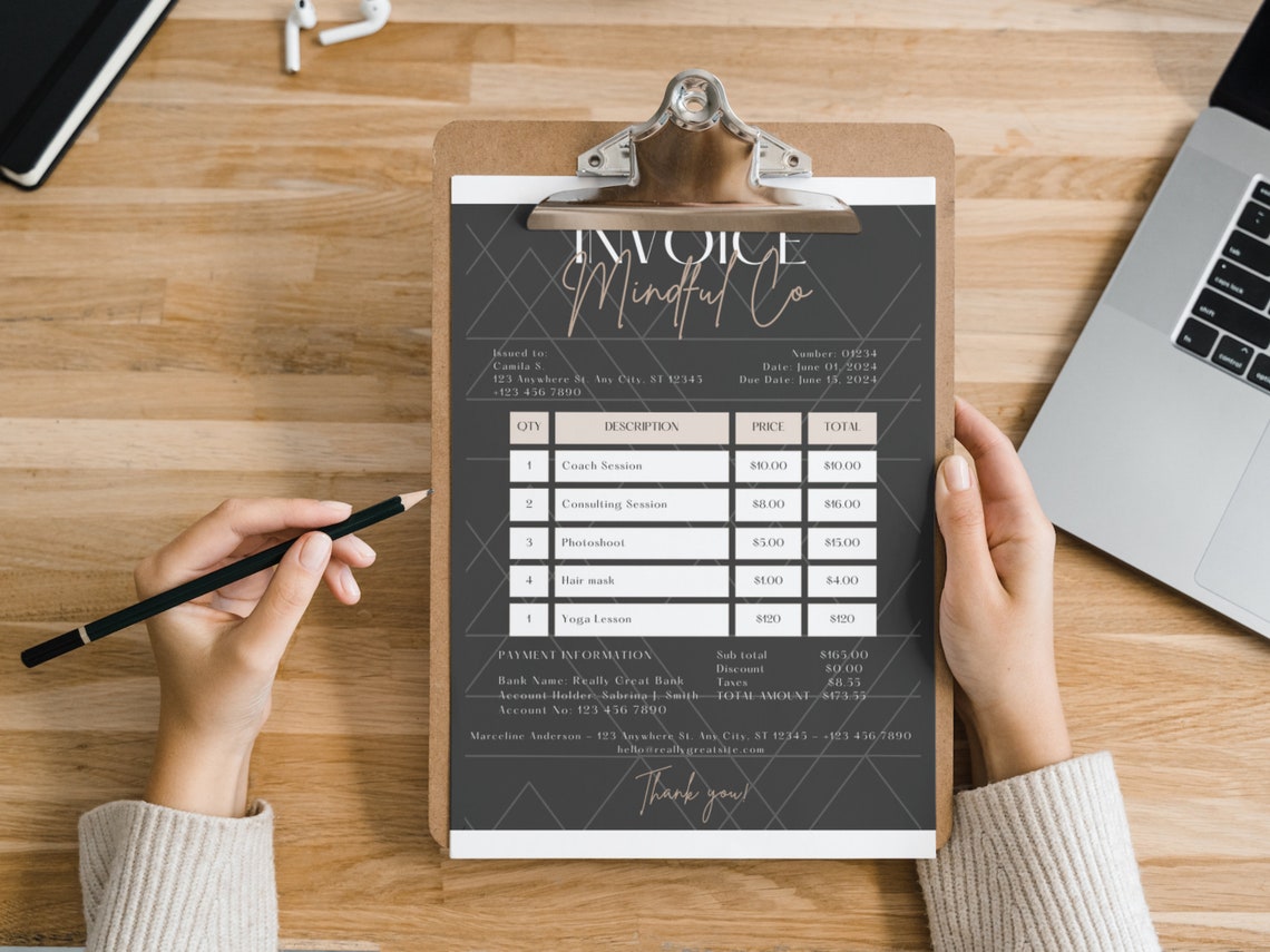 Black Invoice Template, Invoices Template, Invoice Template Download ...