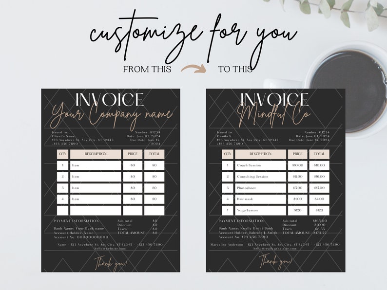 Black Invoice Template, Invoices Template, Invoice Template Download ...