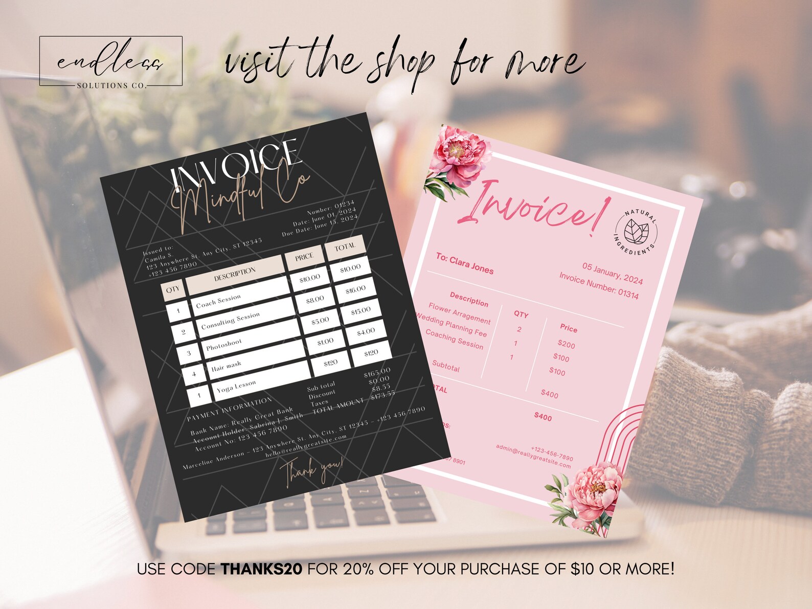 Black Invoice Template, Invoices Template, Invoice Template Download ...