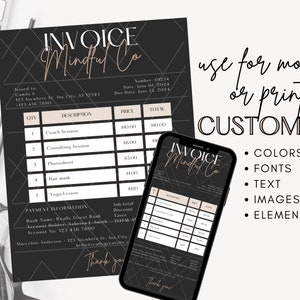 Black Invoice Template, Invoices Template, Invoice Template Download ...