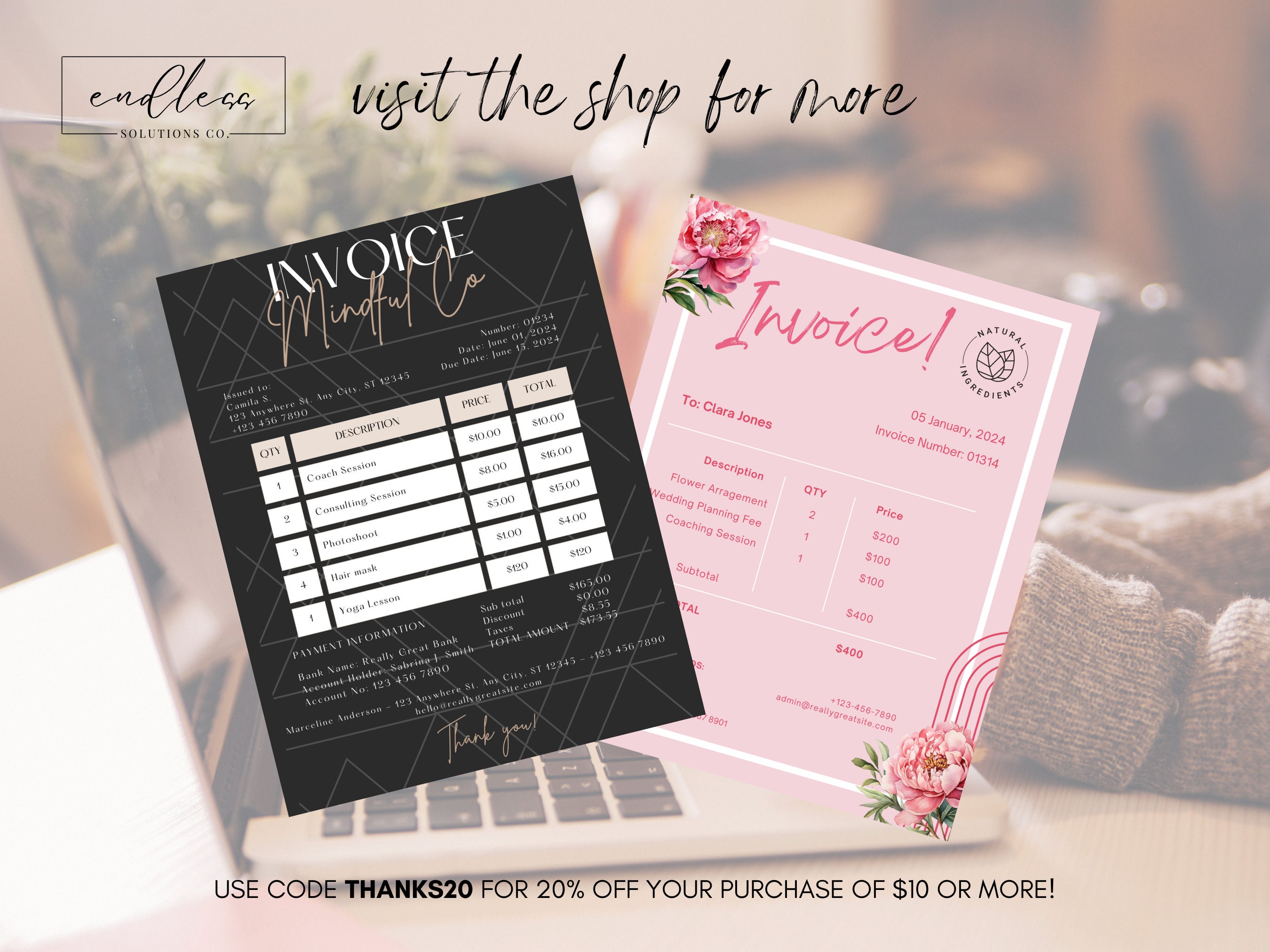 Black Invoice Template, Invoices Template, Invoice Template Download ...