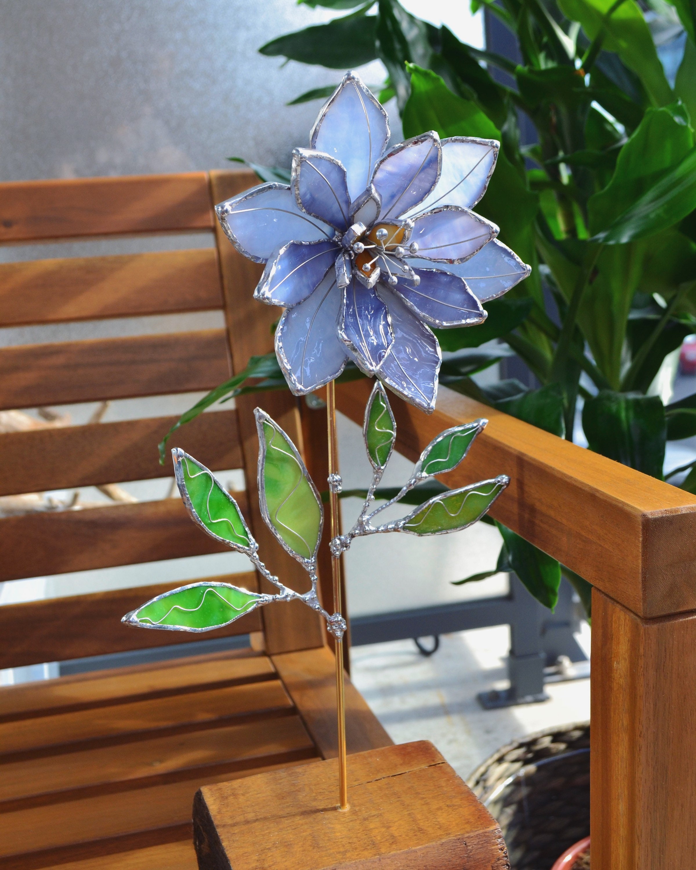Stained Glass Lily Flower Suncatcher 3D Table Plant Cactus - Etsy Canada