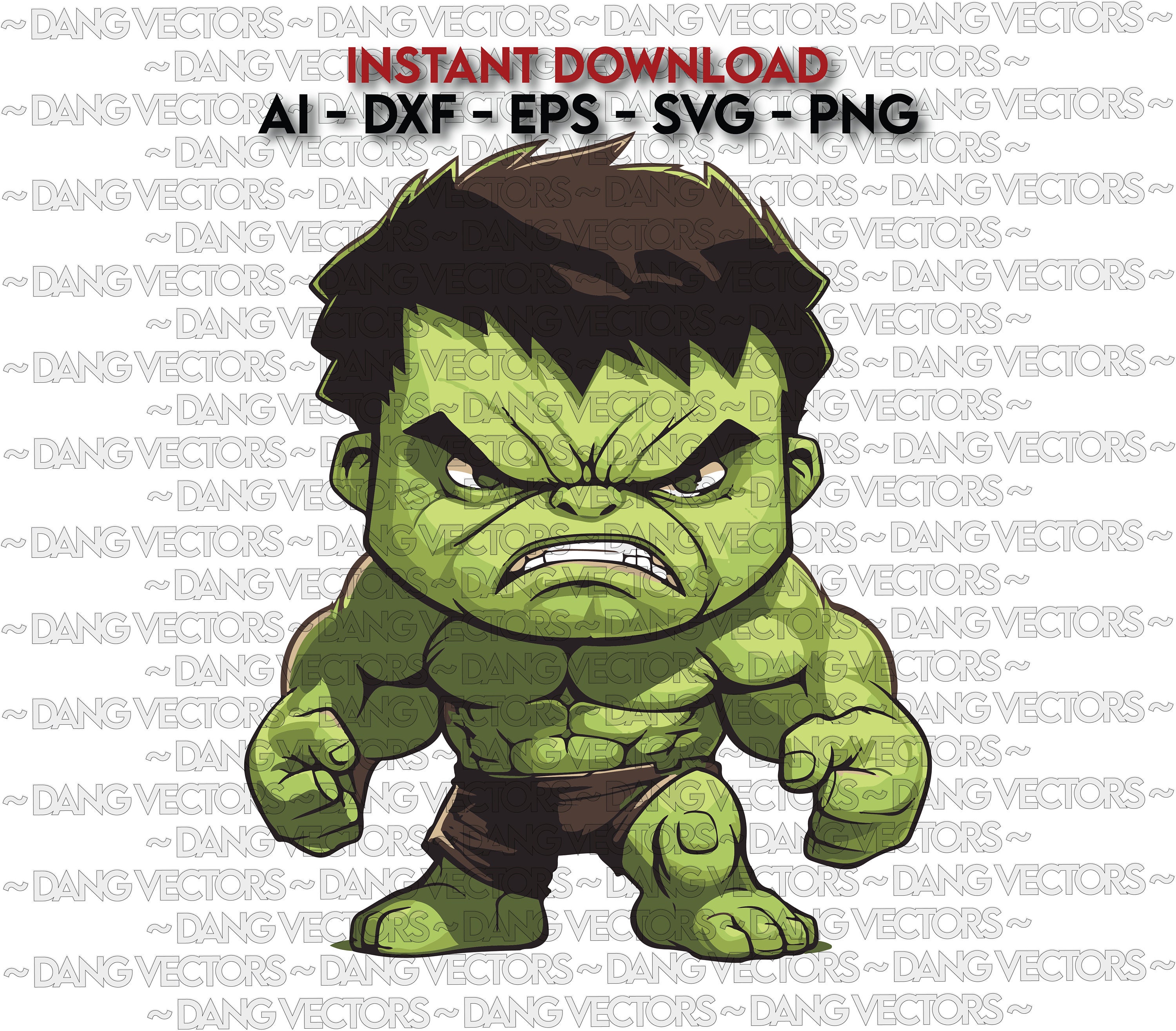 Vector File - Muscular Green Man Comic Fan - Art Ai Svg Dxf Png Eps Cut ...