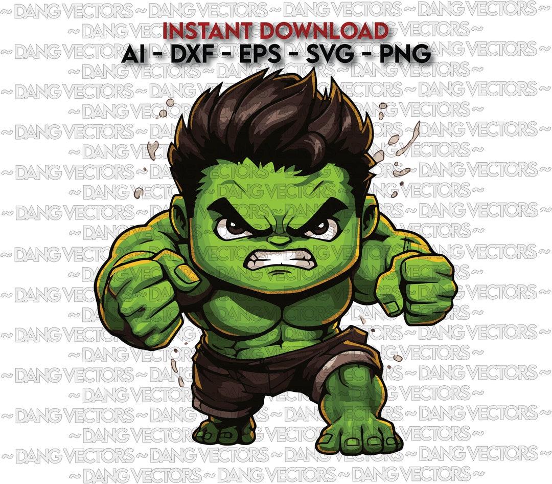 Vector File Muscular Green Man Comic Fan Art Ai Svg Dxf Png Eps Cut ...