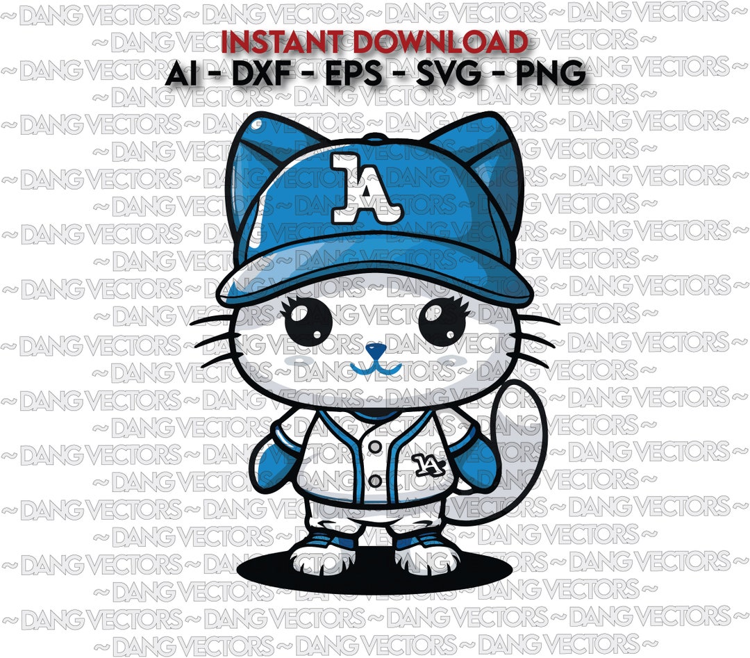 Vector File - Cat Baseball Softball Outfit 2 Art Ai Svg Dxf Png Eps ...