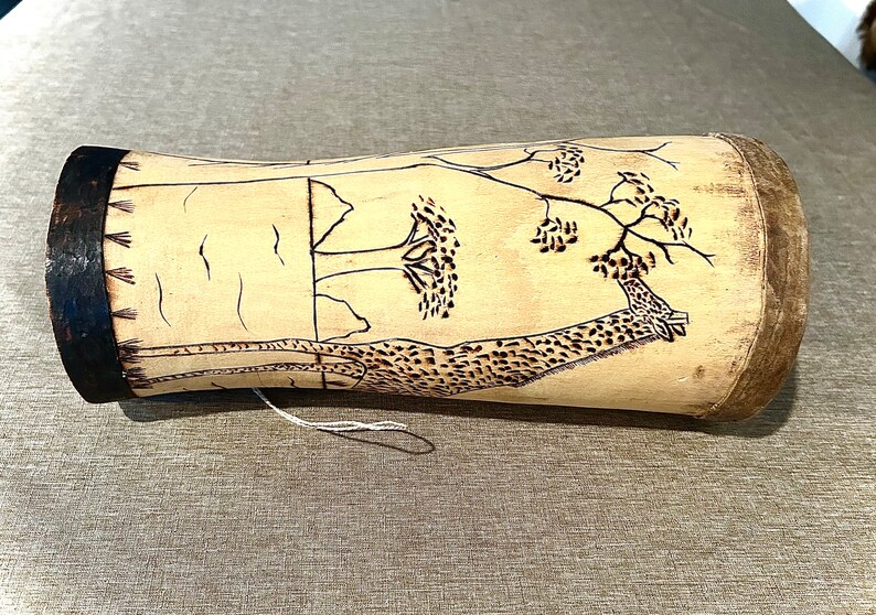 Traditional African Drum Genuine Handmade Africa Art Giraffe Decor ...