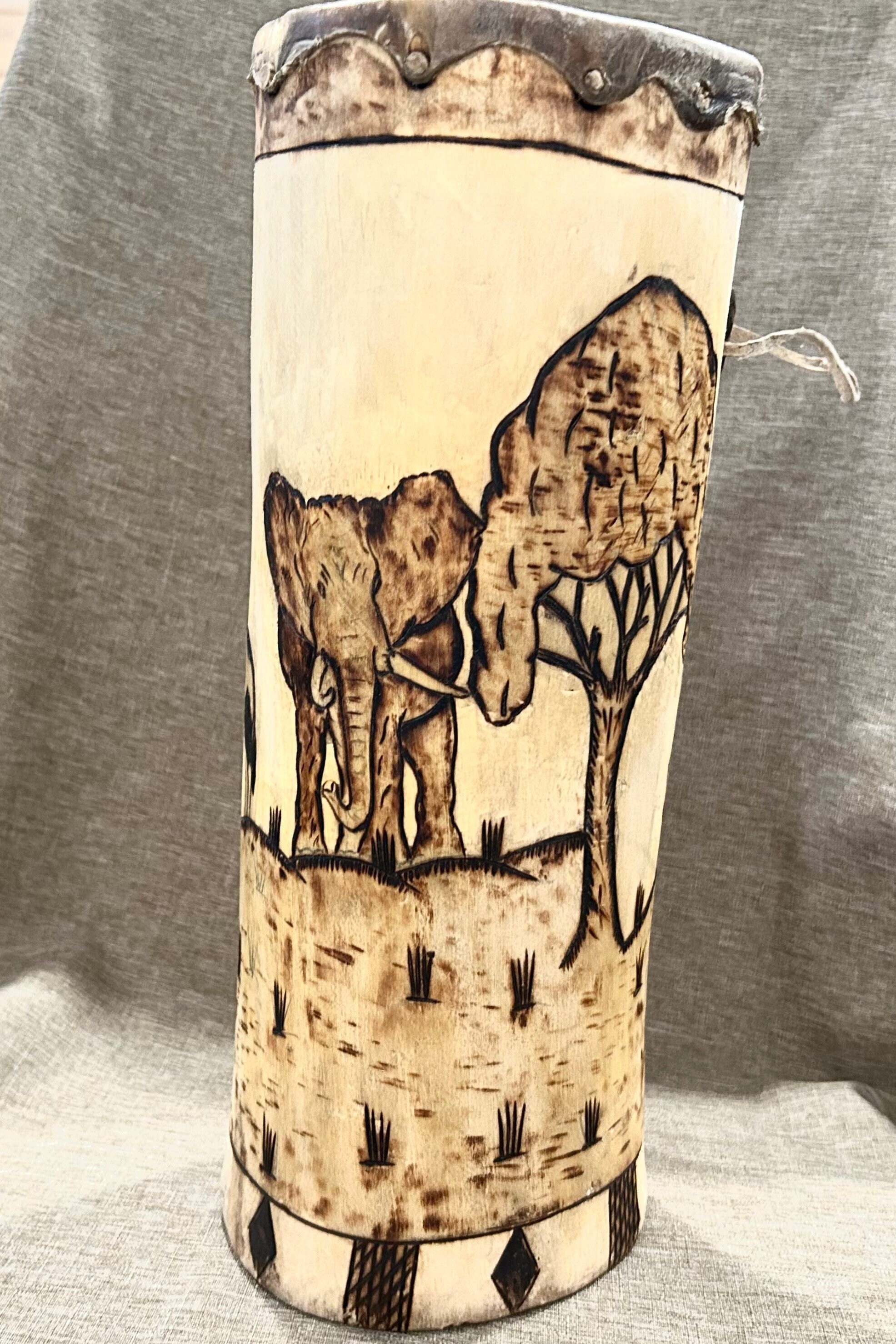 Traditional African Drum Genuine Handmade Africa Art Unique Handcarved ...