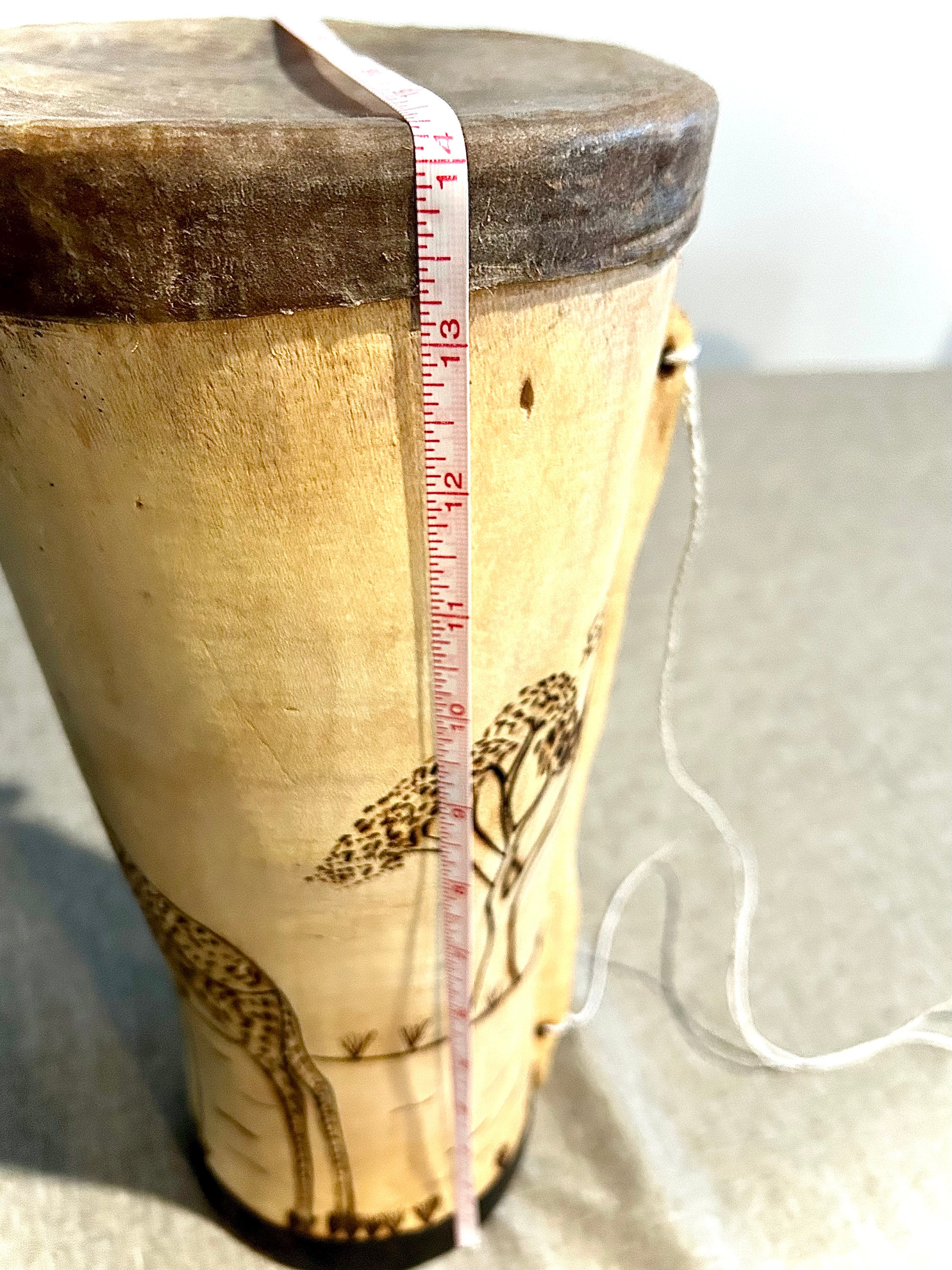 Traditional African Drum Genuine Handmade Africa Art Giraffe Decor ...