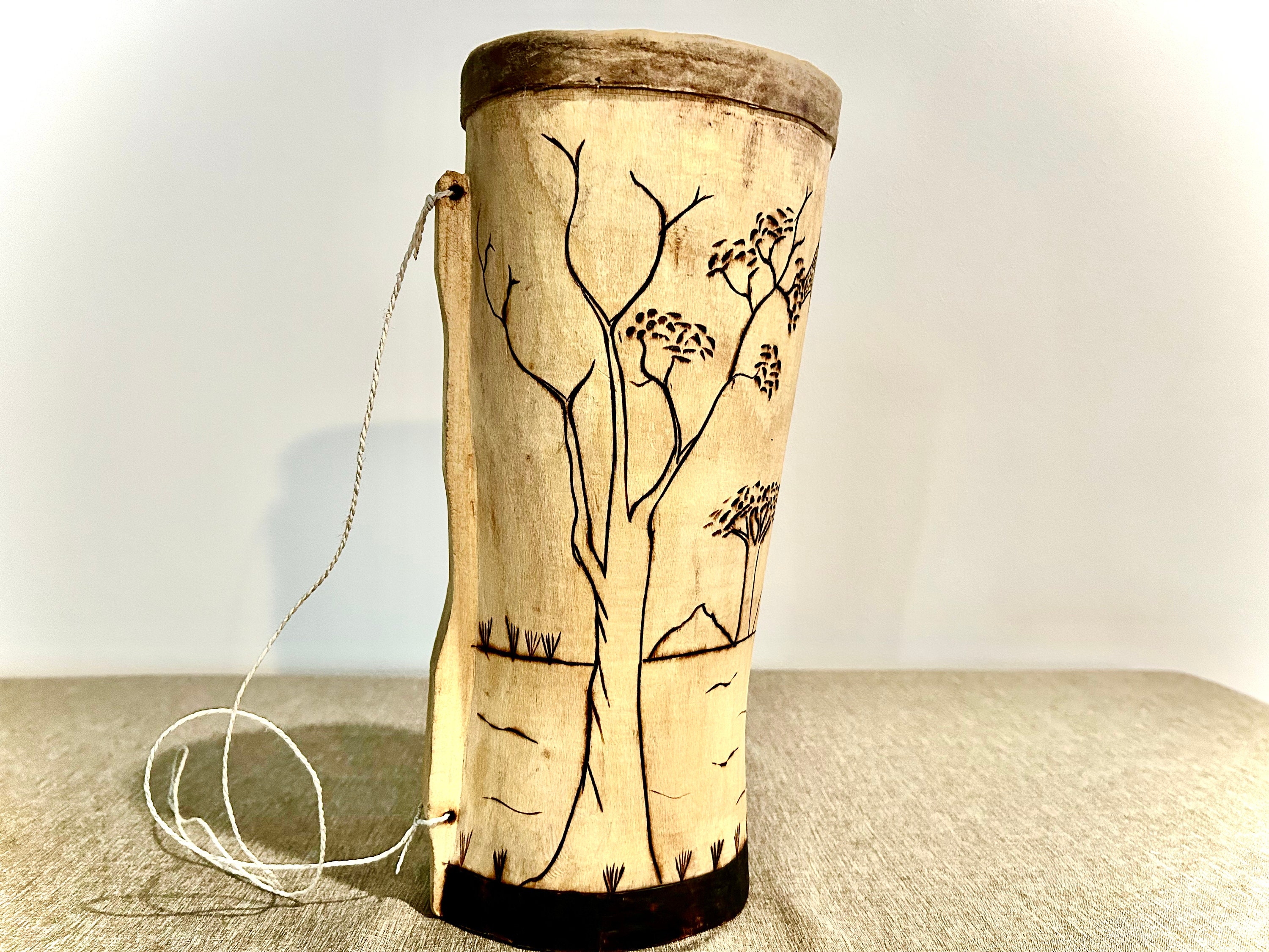 Traditional African Drum Genuine Handmade Africa Art Giraffe Decor ...