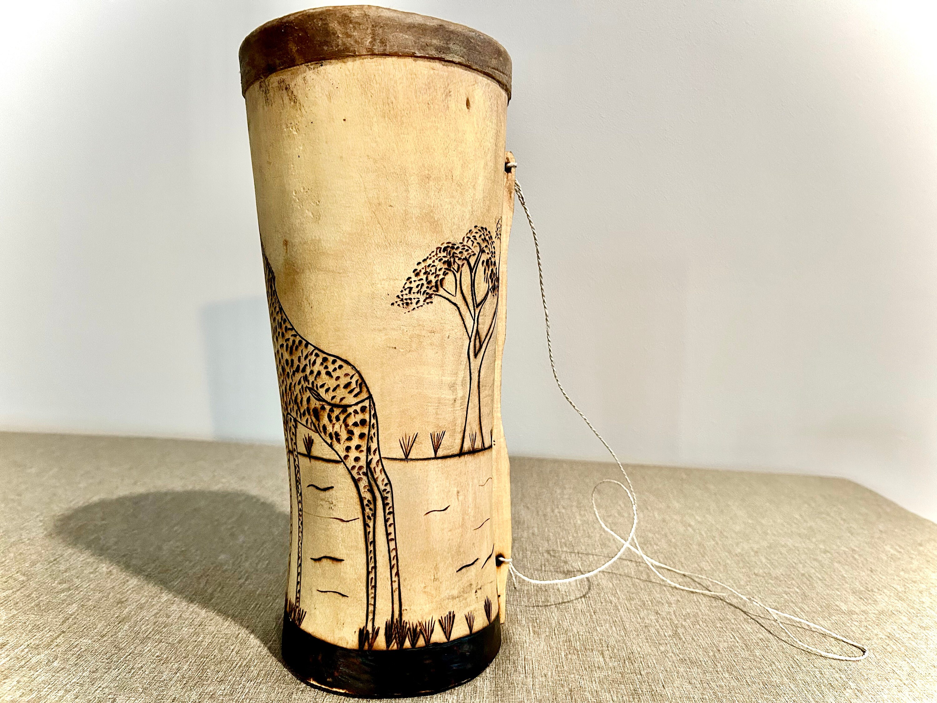 Traditional African Drum Genuine Handmade Africa Art Giraffe Decor ...