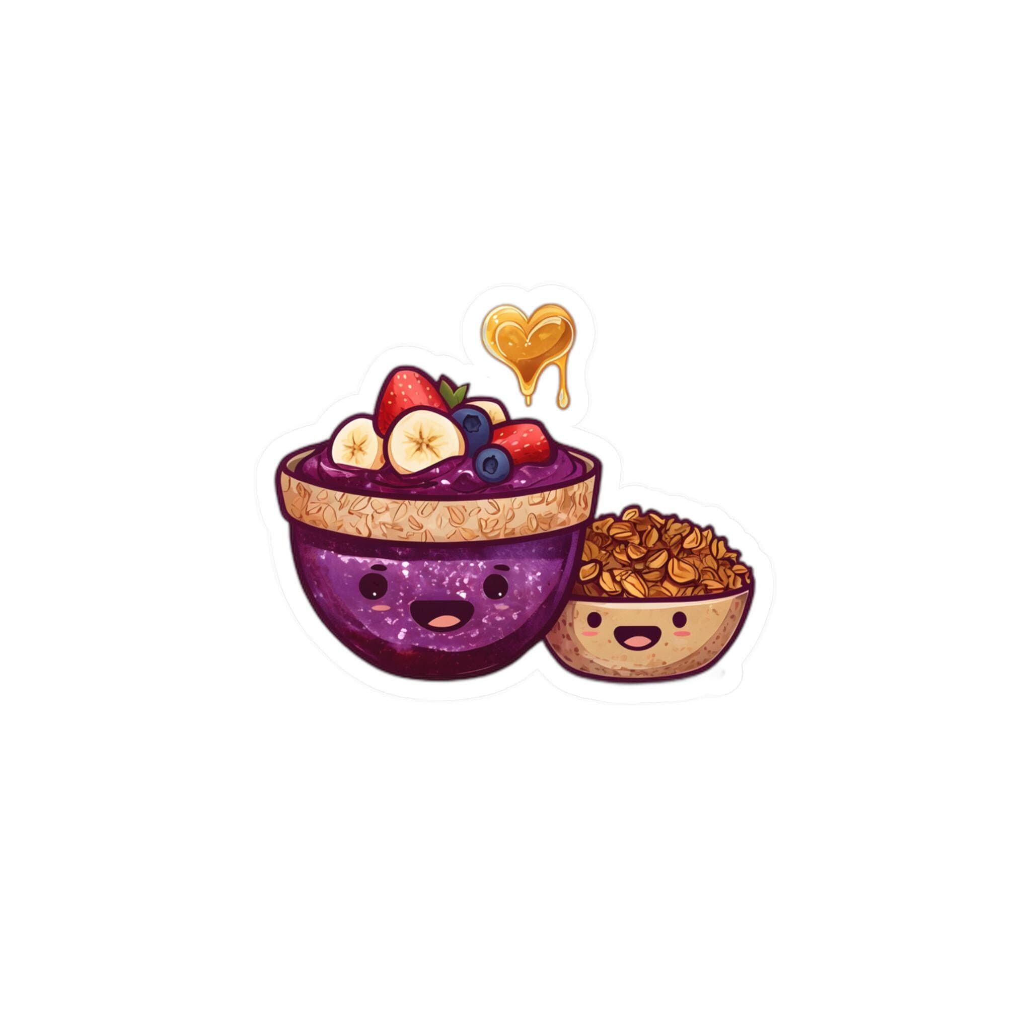 Cute Acai Fruit Bowl Decals Fun Kitchen Decor Whimsical Stickers for ...