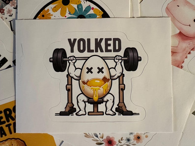 Yolked Humor Vinyl Decal for Gym Lovers, Funny Sticker for ...