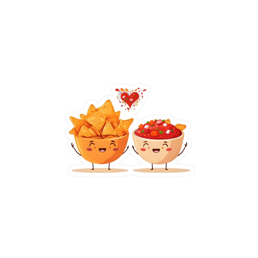 Cute Nachos & Salsa Kiss-cut Vinyl Decals for Kitchen Decor Fun ...