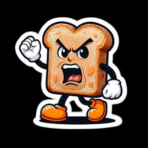 Funny Angry Toast Vinyl Decals, Unique Stickers for Laptop, Water ...