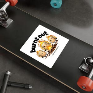 Burnt Out but Optimistic Vinyl Decals - Cute Marshmallow Stickers for ...