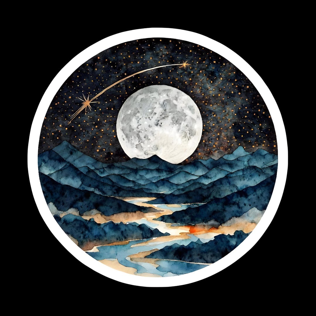 Celestial Moon Kiss-cut Vinyl Decals Night Sky Stickers, Home Decor ...
